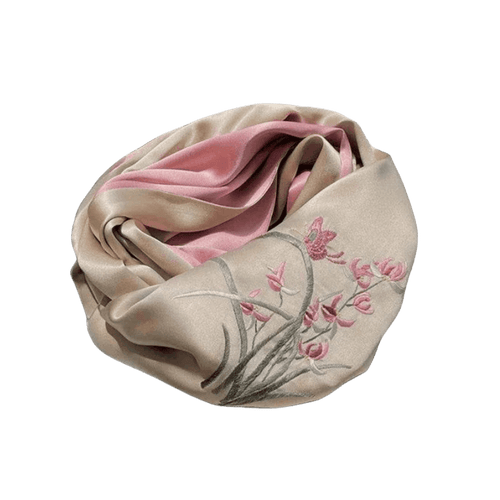 Luxury Hand-Embroidered Mulberry Silk Scarf 155x35cm- Suzhou Art ...