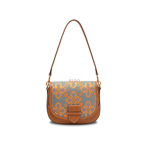 Song Brocade Women's Messenger Bag | Luxury Silk-Leather Crossbody with ...