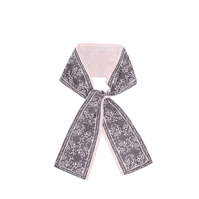 12 Momme Satin Long Silk Scarf Elegant Cloud Pattern 14.5x145cm