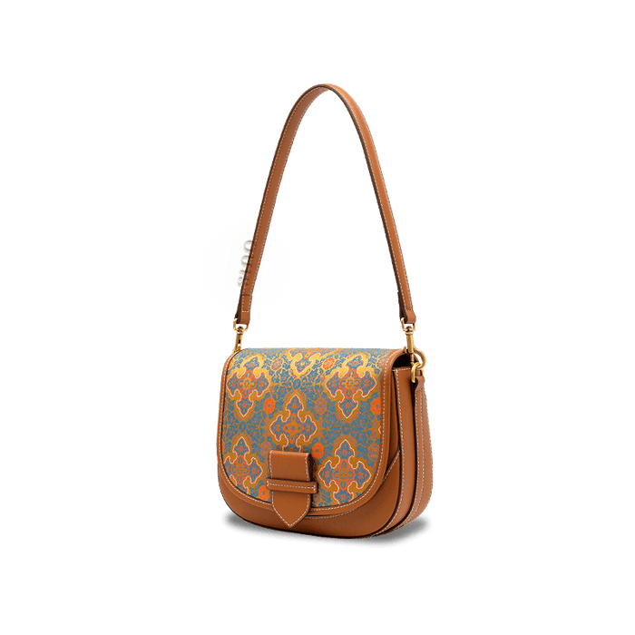 Song Brocade Women's Messenger Bag | Luxury Silk-Leather Crossbody with ...