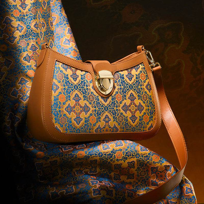 Brown Song Brocade Classical Designer Women Shoulder Bag | Sinocultural